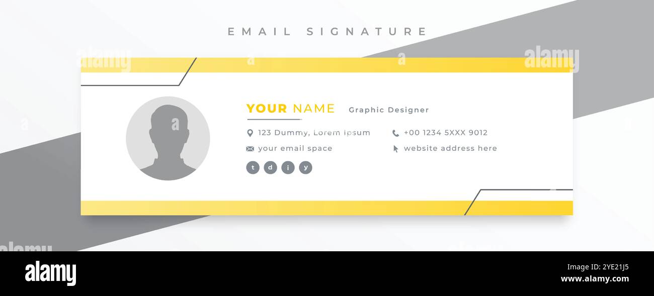 minimal style mail signature card template in horizontal layout design ...