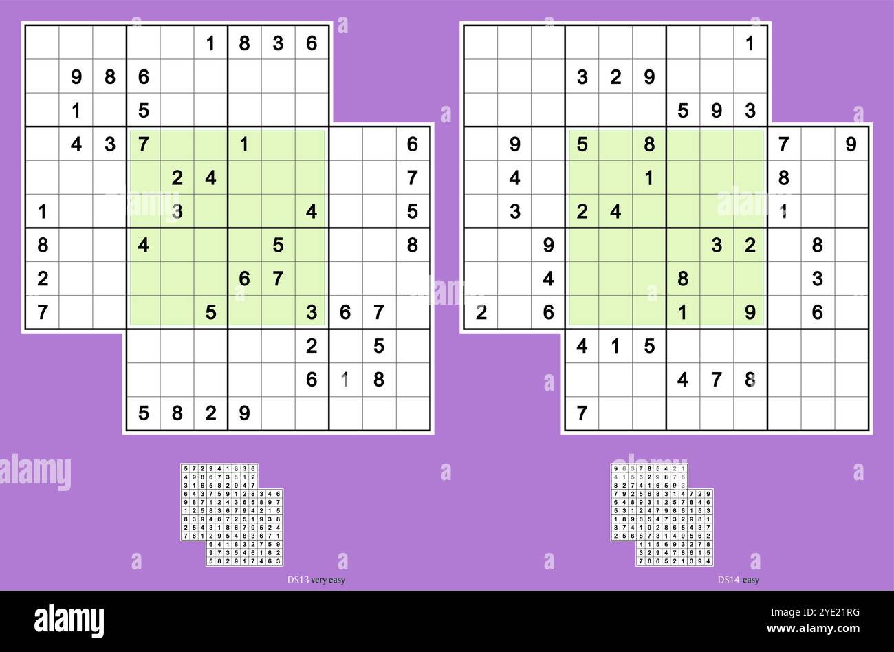 Double-doku. Two overlapping sudoku puzzles. Rotational symmetry. Very ...