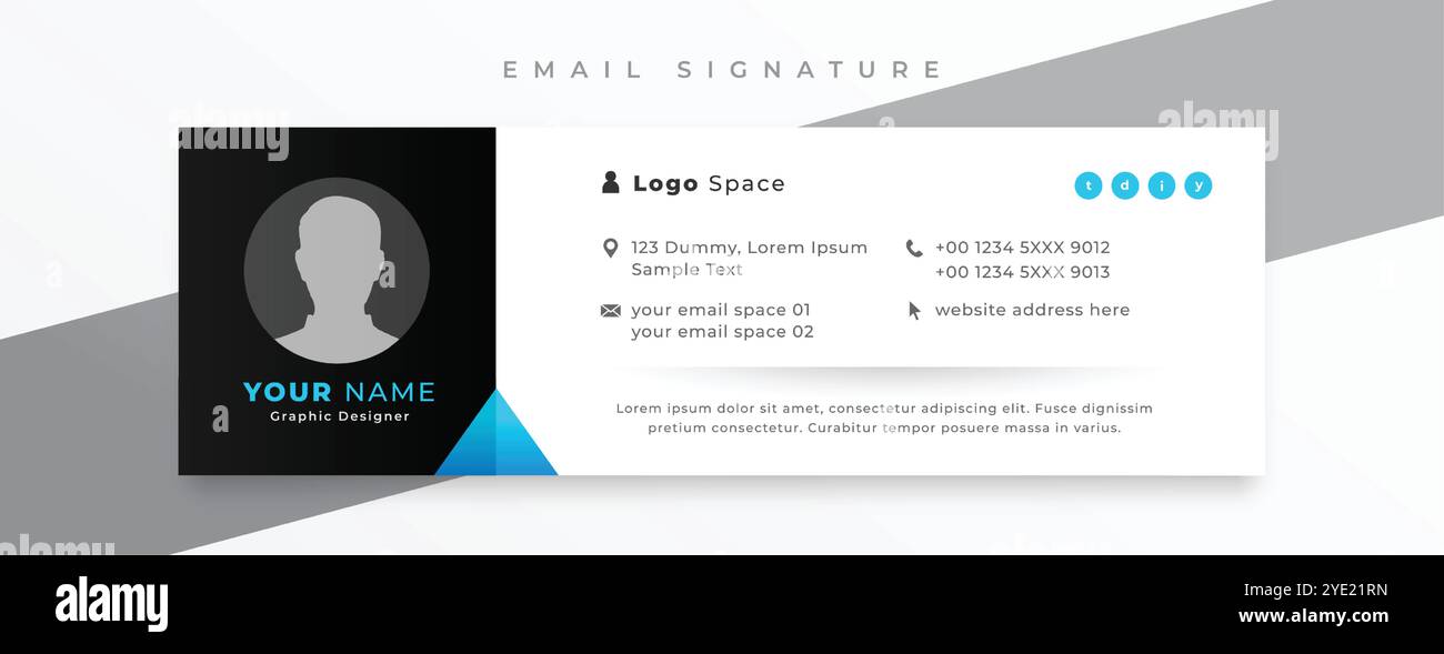 business email sign card template with digital information design Stock ...