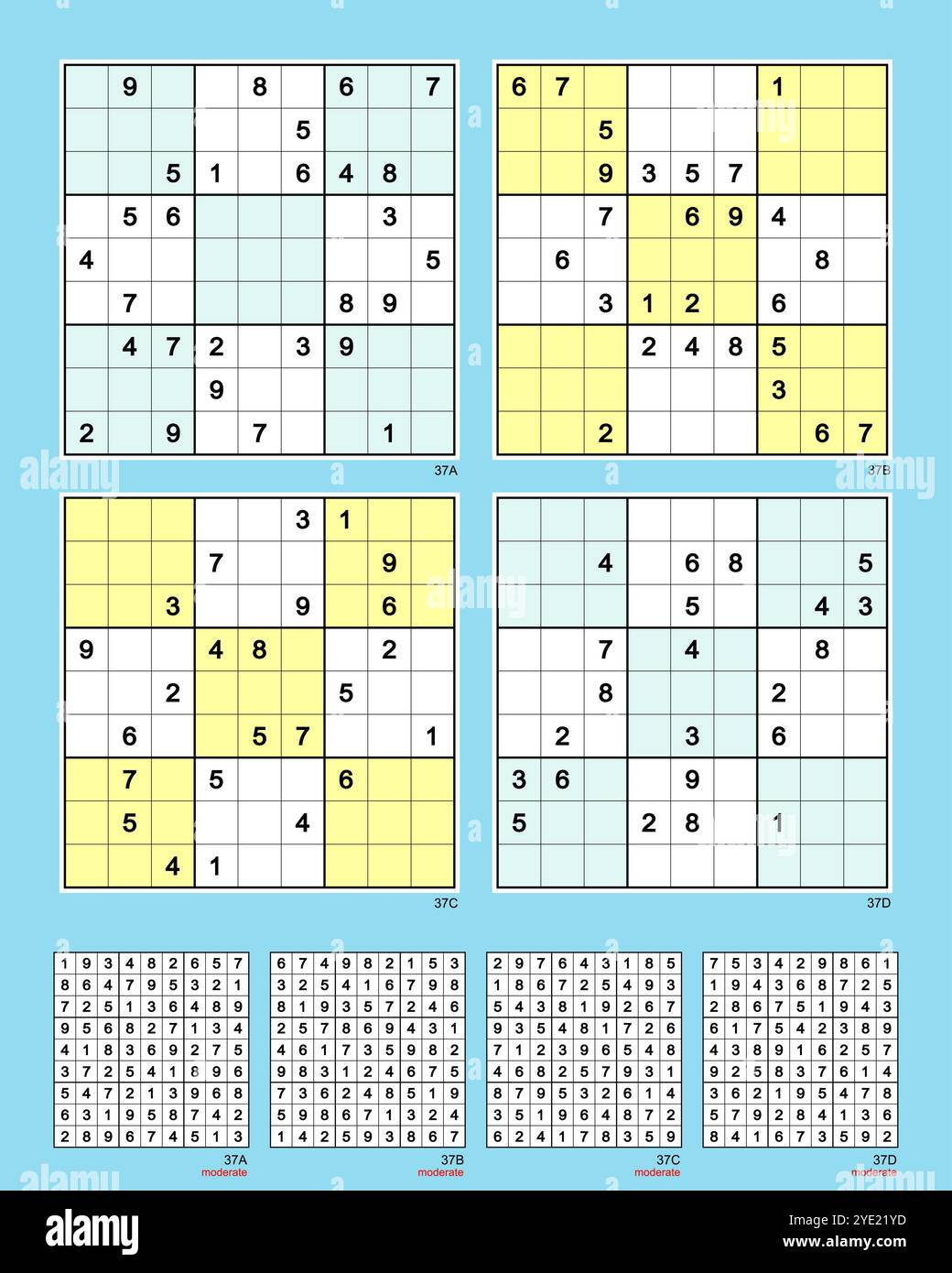 Sudoku set n.37 MK II. Rotational symmetry 180°. Moderate – (1 ...