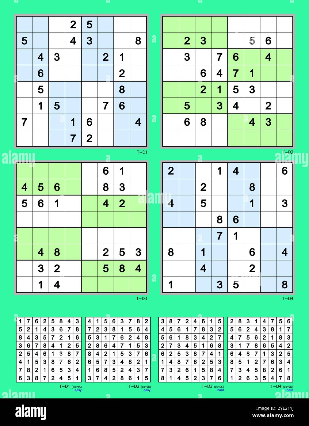 Sudoku puzzles with the 8x8 grid. Set E4 MK II. Reflective, full ...