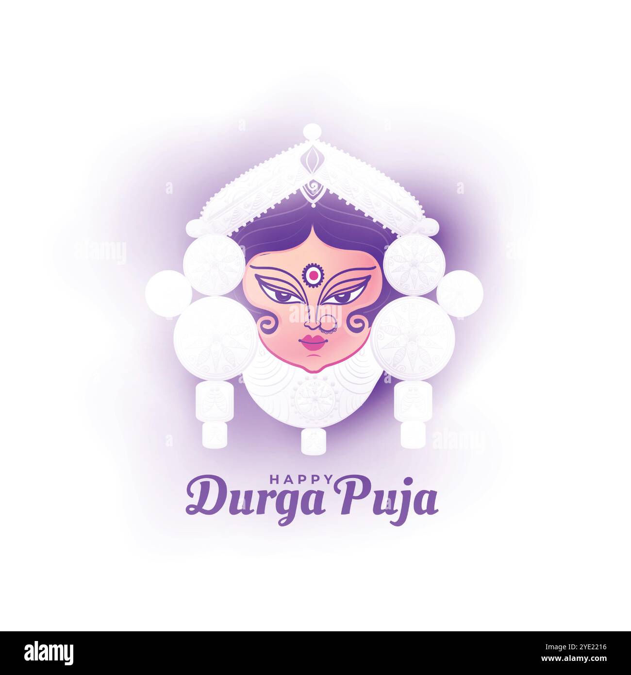 Indian festival durga pooja event card with goddess durga face design ...