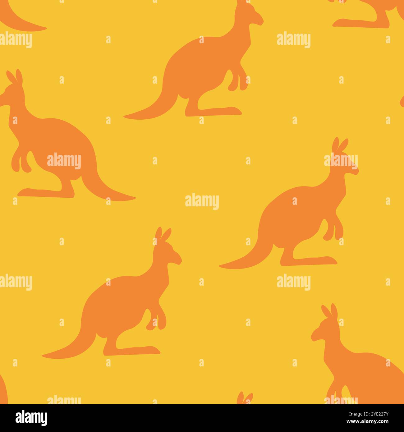 Seamless pattern with Kangaroo silhouette on color background. Vector ...