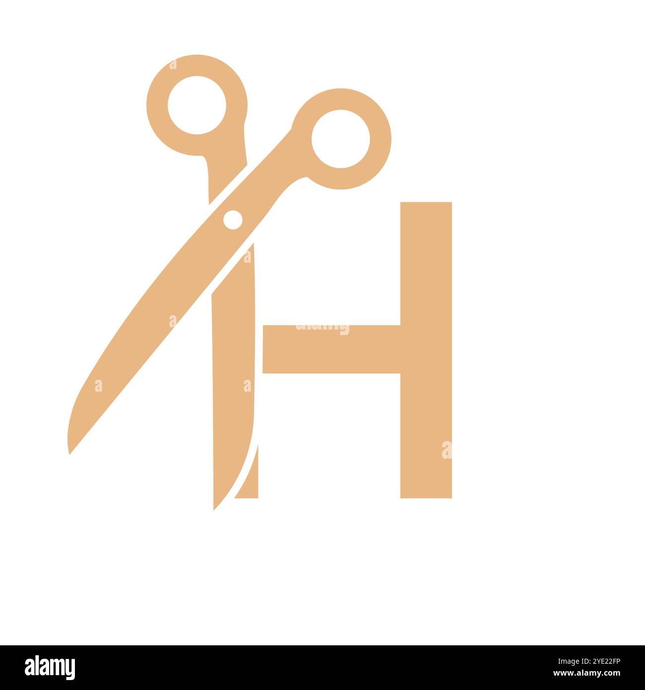 Letter H Salon Logo Concept With Scissors Symbol Stock Vector Image ...