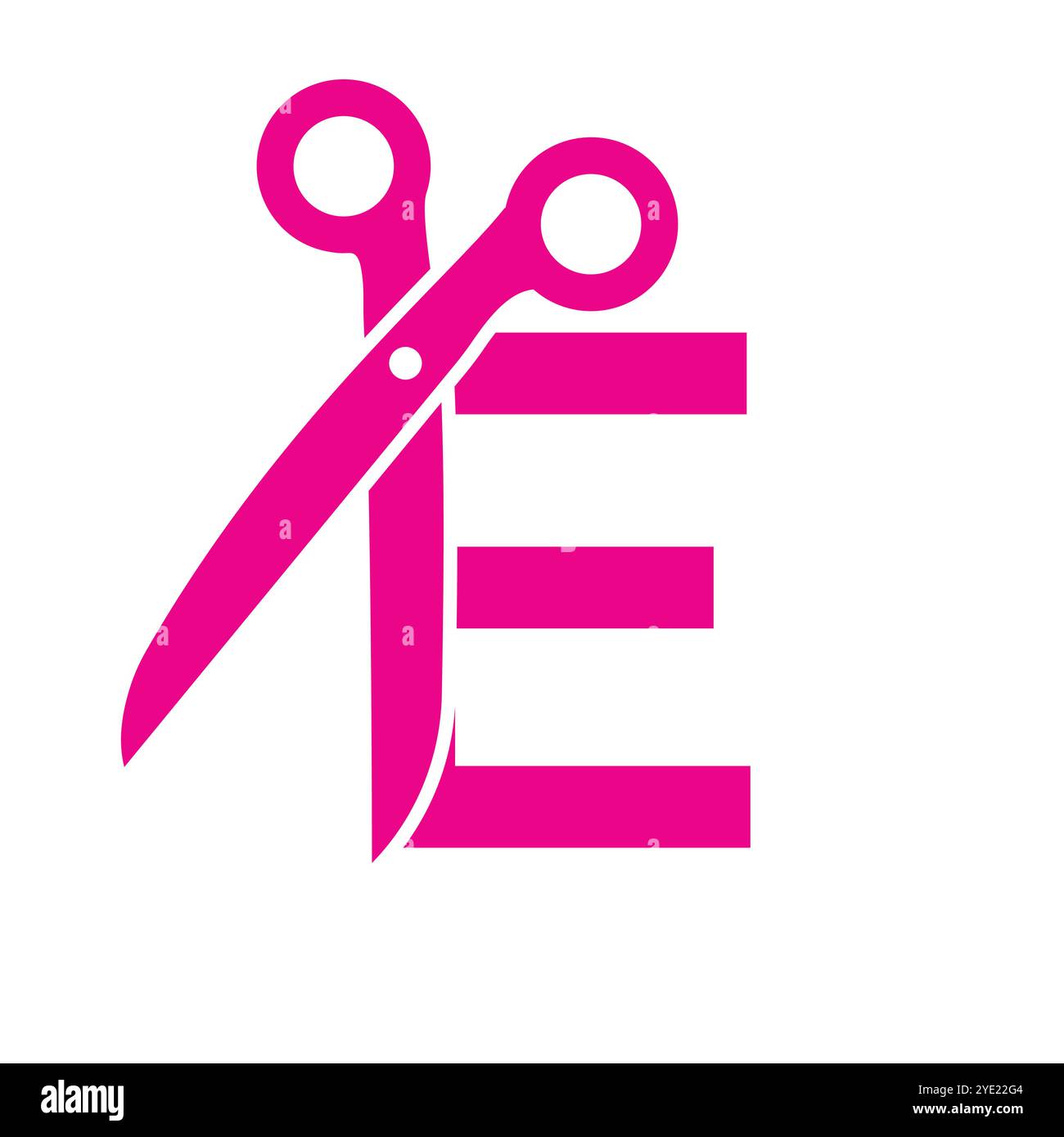 Letter E Salon Logo Concept With Scissors Symbol Stock Vector Image ...