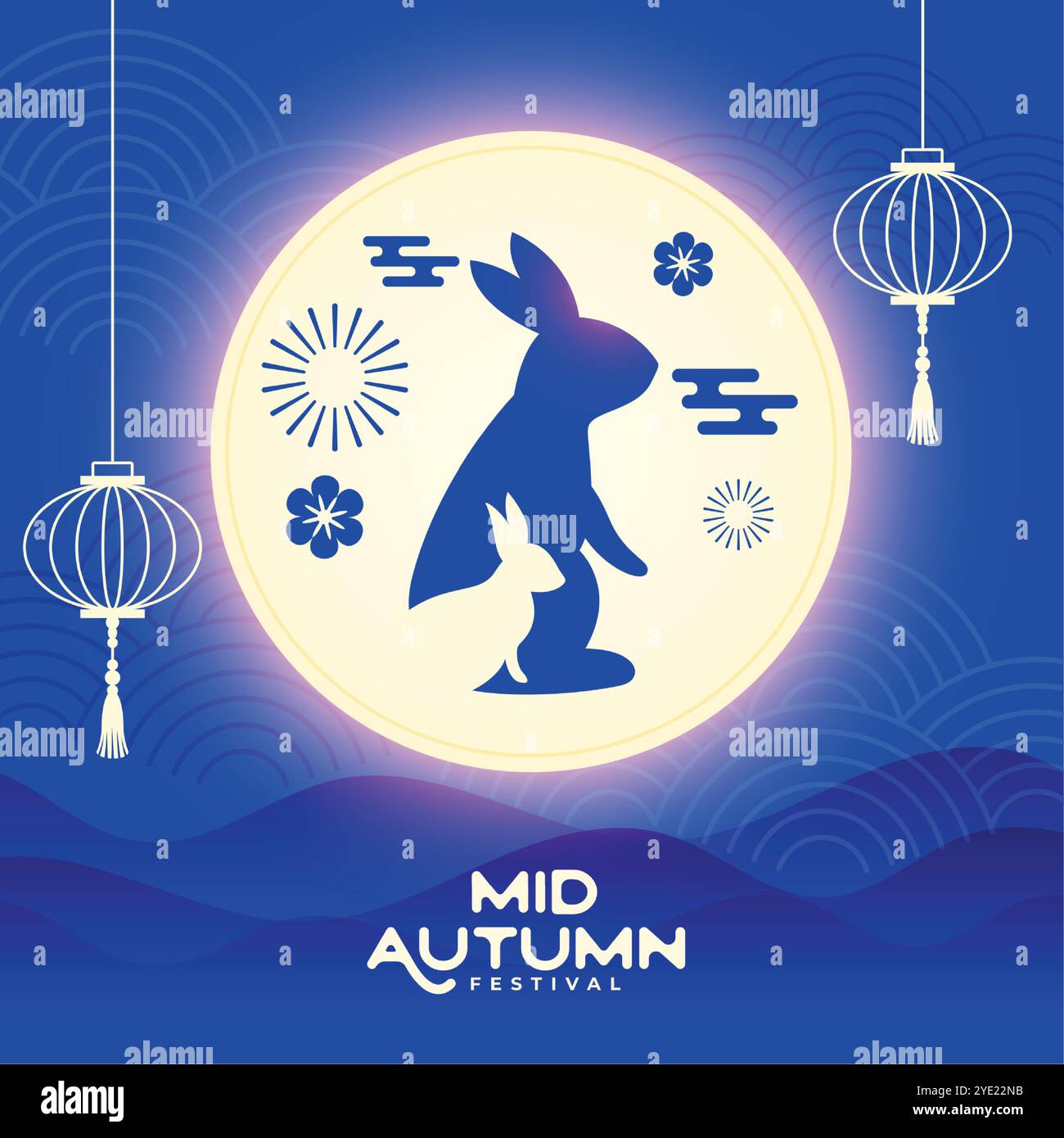 Mid autumn festival beautiful moon Stock Vector Images - Alamy