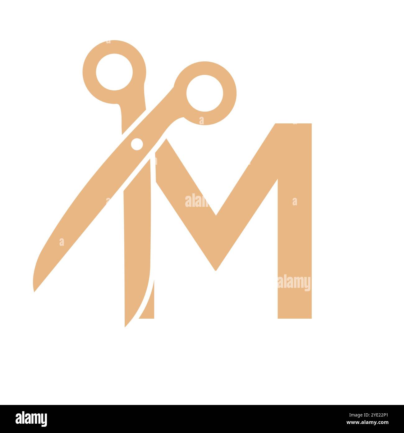 Letter M Salon Logo Concept With Scissors Symbol Stock Vector Image ...