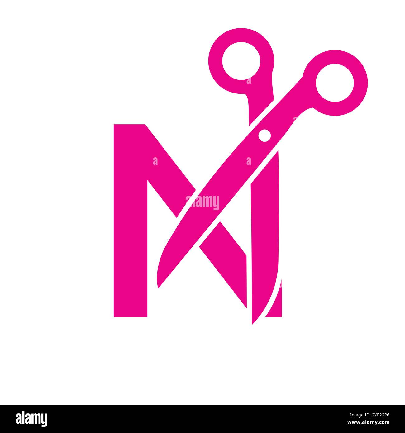 Letter N Salon Logo Concept With Scissors Symbol Stock Vector Image ...