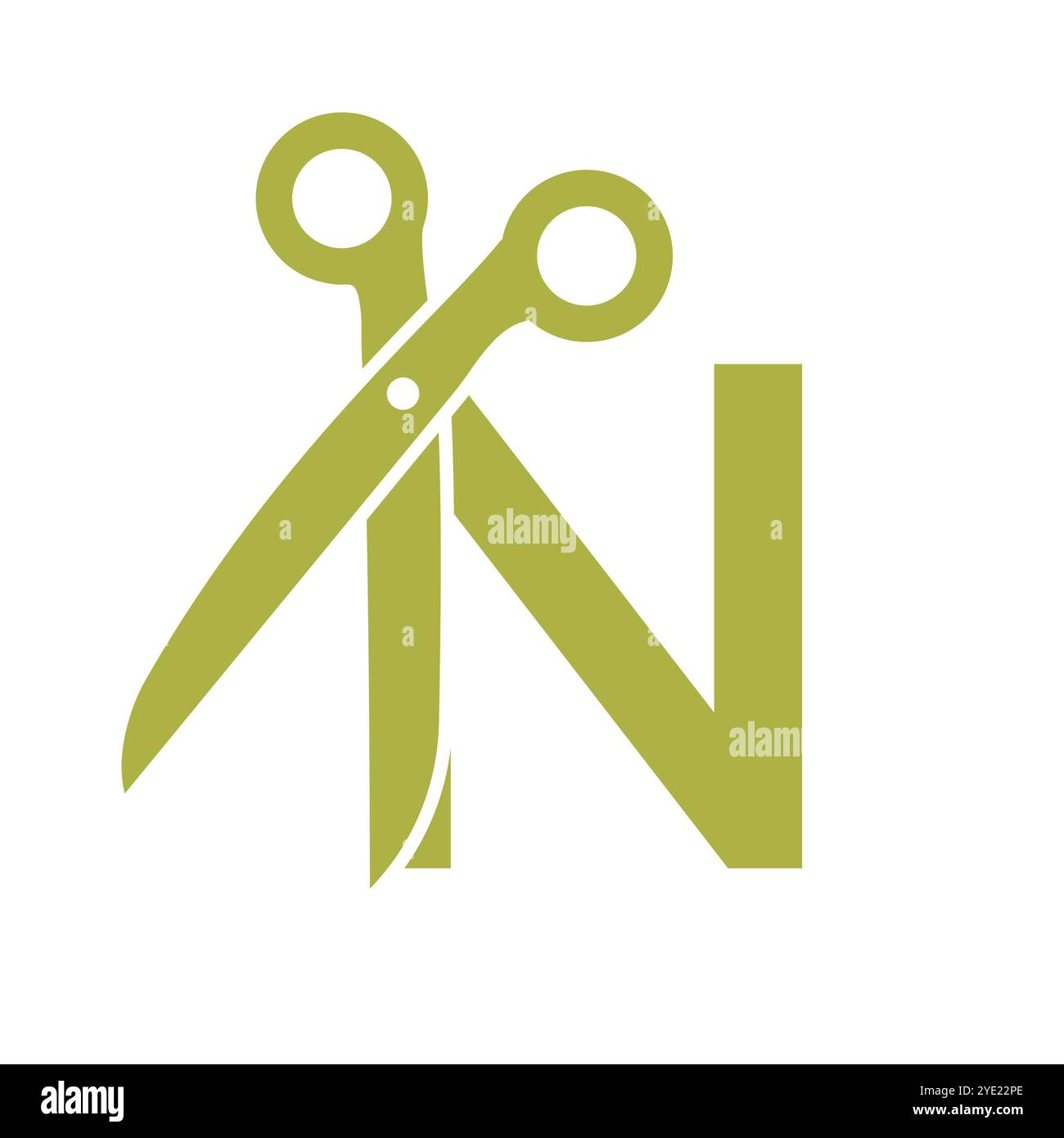 Letter N Salon Logo Concept With Scissors Symbol Stock Vector Image ...
