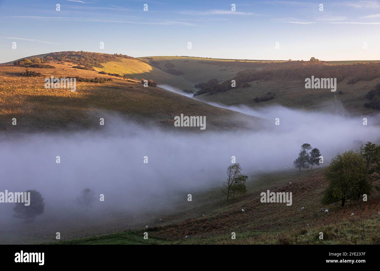The crest of wilmington hill on the south downs east Sussex emerging ...