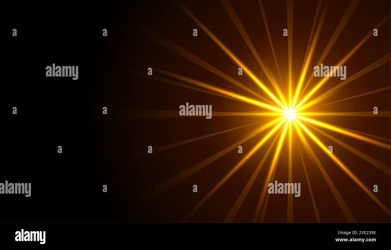 Black background with glowing light flare design Stock Vector Image ...