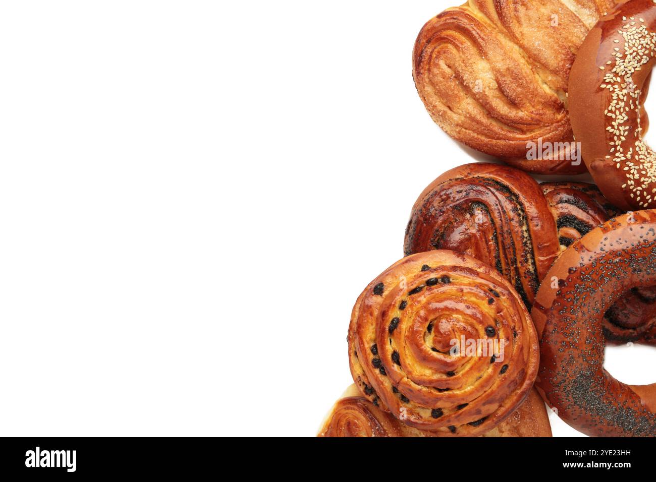 Bakery - various kinds of breadstuff. Bread rolls, bagel, sweet bun ...