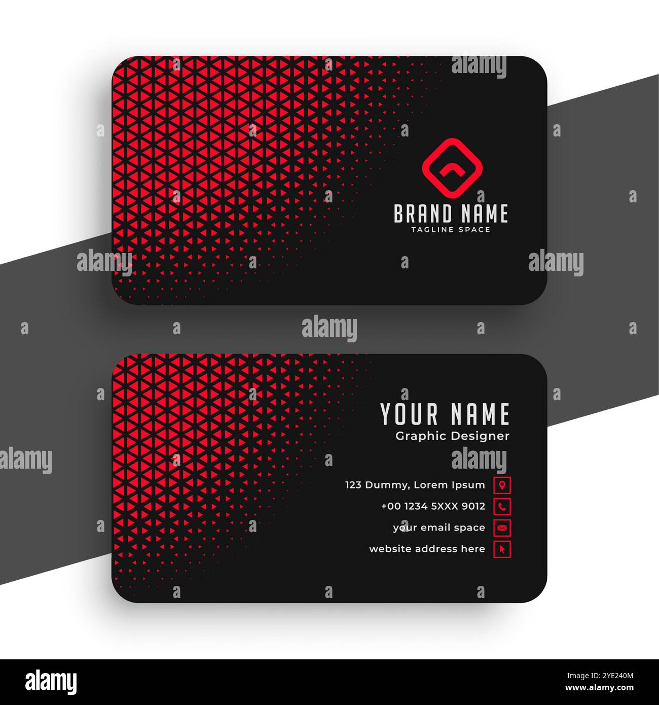 Professional red and black halftone business card template vector Stock ...