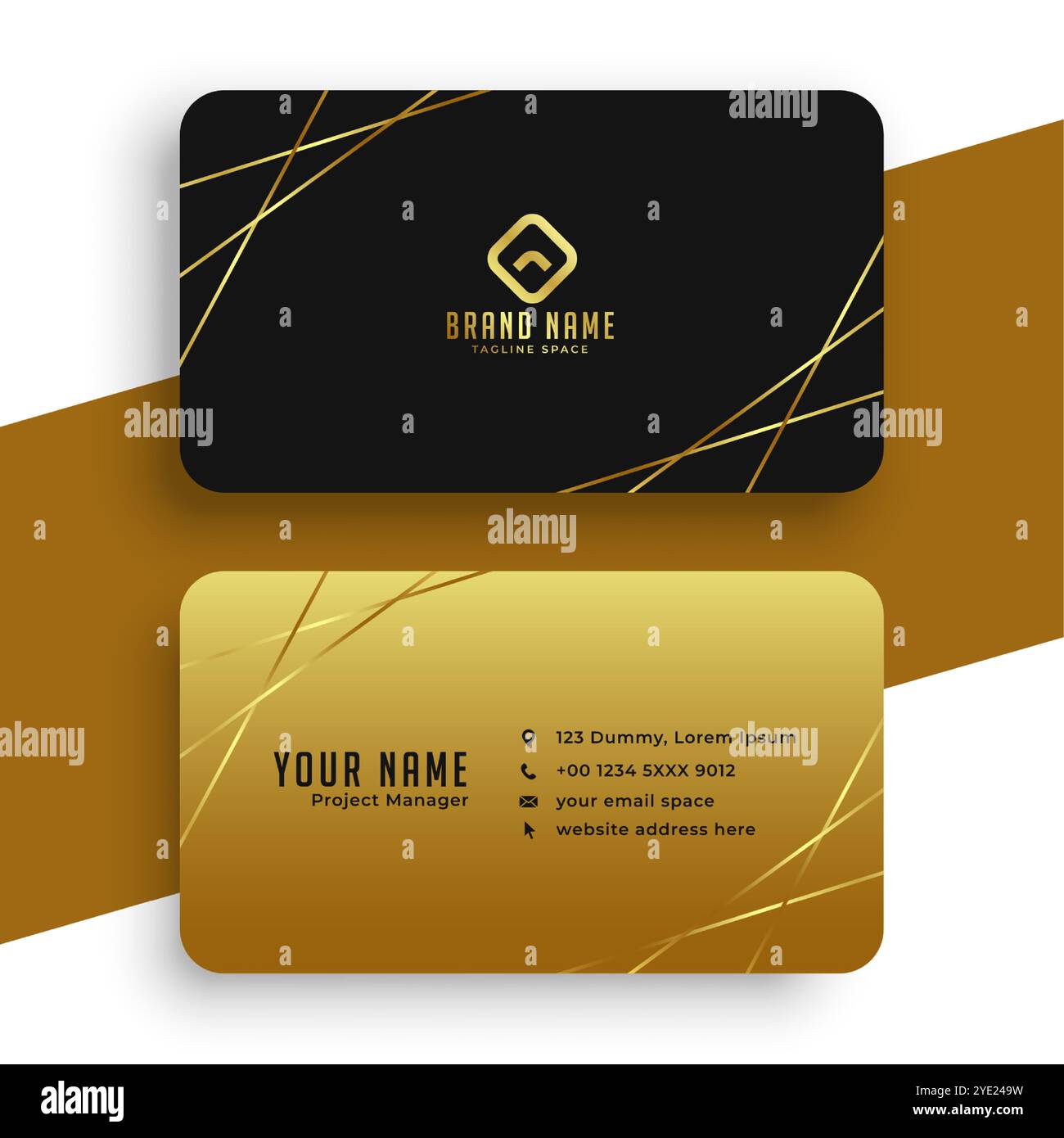 Luxury golden and black vip business card template vector Stock Vector ...