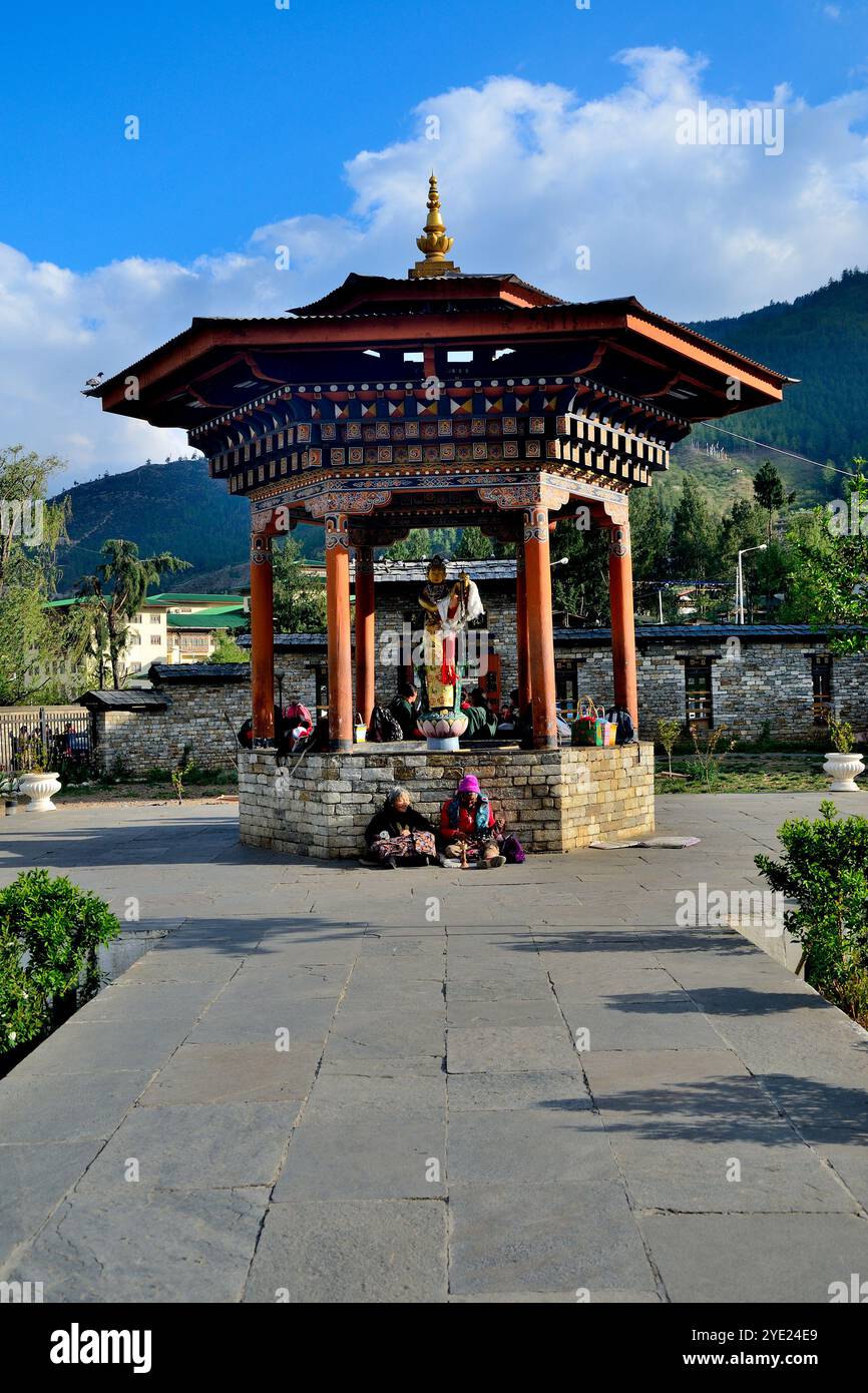 Partial view of the National Memorial Chorten, built in 1974 to honour ...