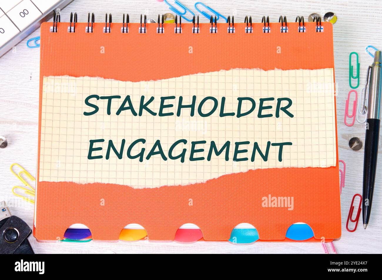 Business and financial concept. STAKEHOLDER ENGAGEMENT words written on ...