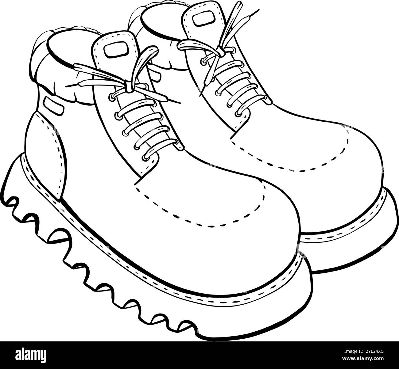 A Stylish Sketch Featuring a Unique LaceUp Boot Design with a ...