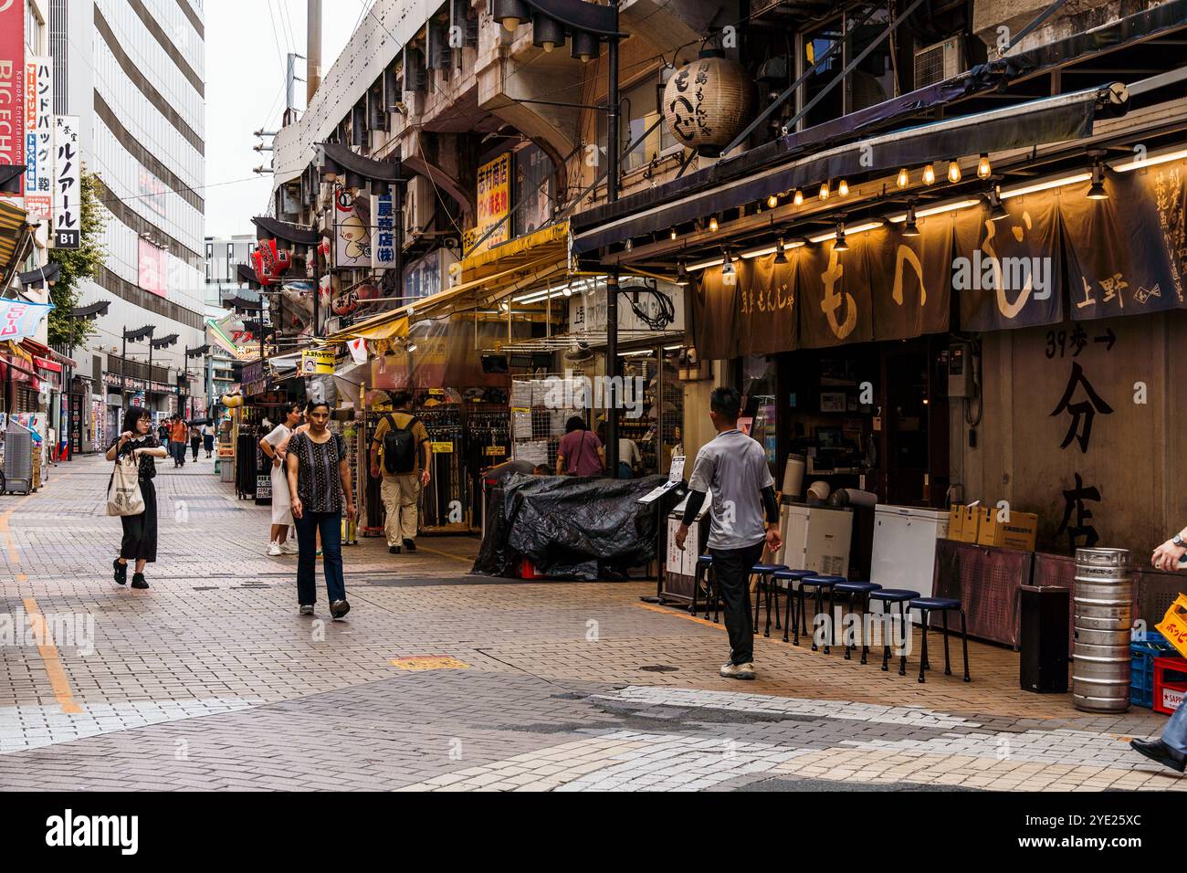 Tokyo, Japan - August 6, 2024: Ameyoko, a vibrant street market in Ueno ...