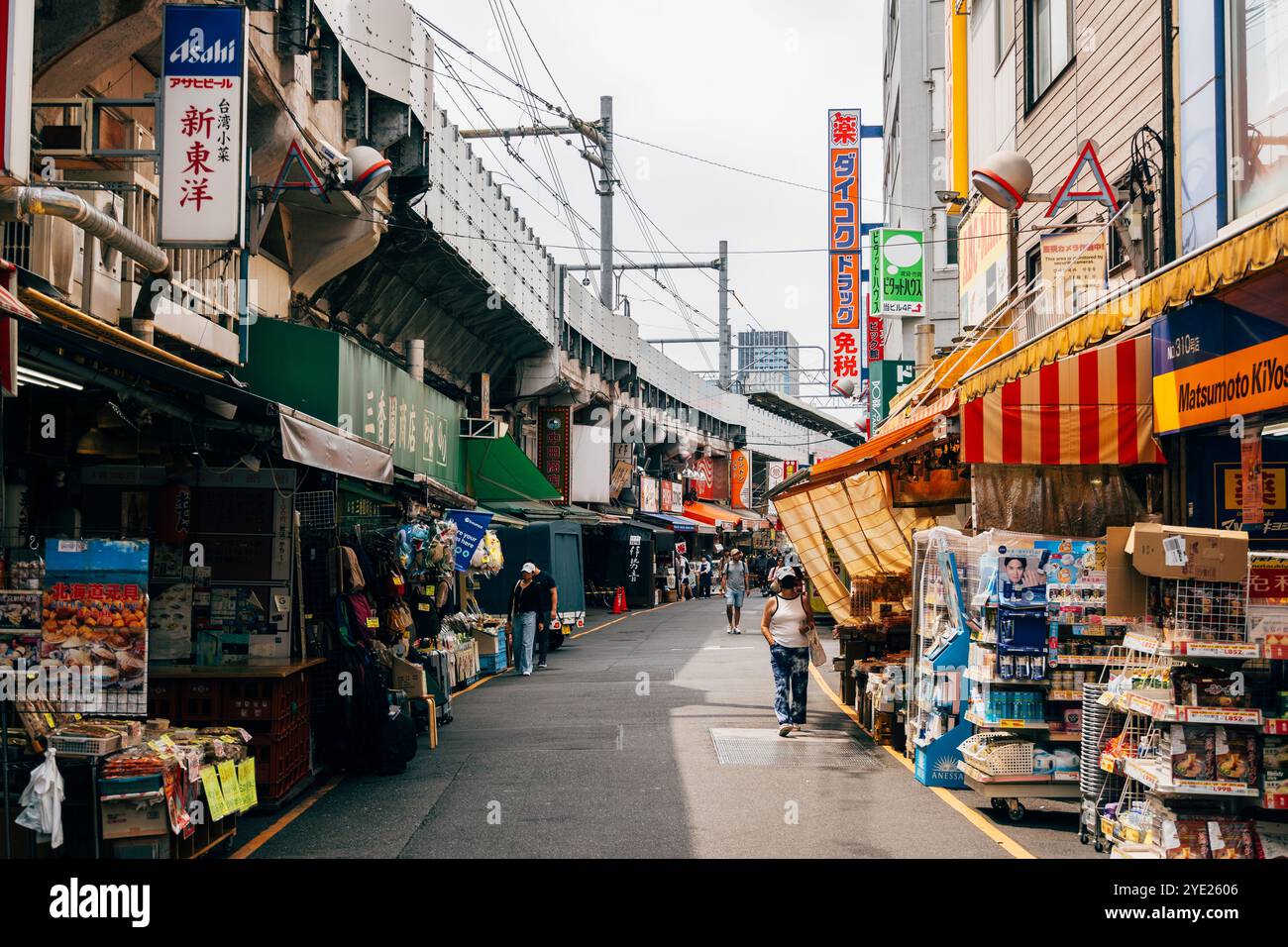Tokyo, Japan - August 6, 2024: Ameyoko, a vibrant street market in Ueno ...