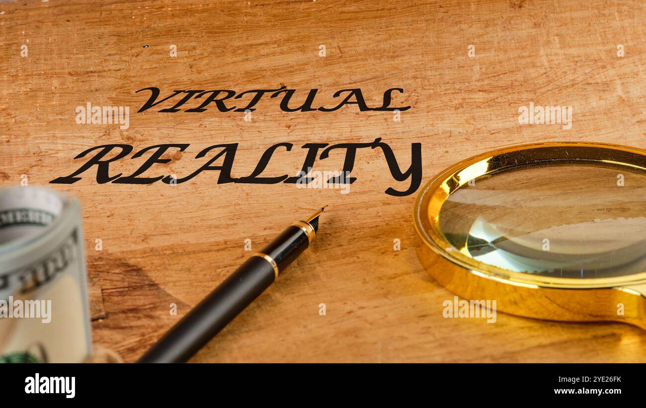 The concept of technology and development. Phrase, words, text VIRTUAL ...