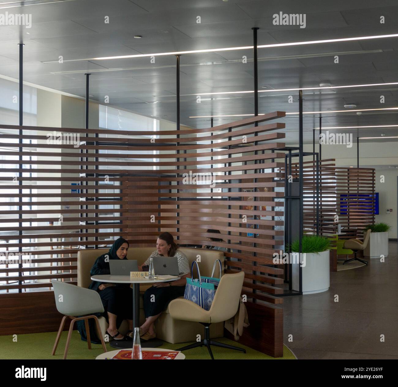 students in library cafe area, New York University Abu Dhabi campus, by ...