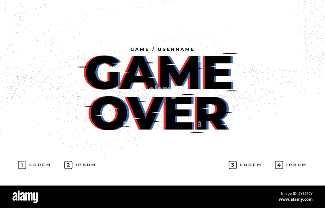 game over text in glitch style background Stock Vector Image & Art - Alamy