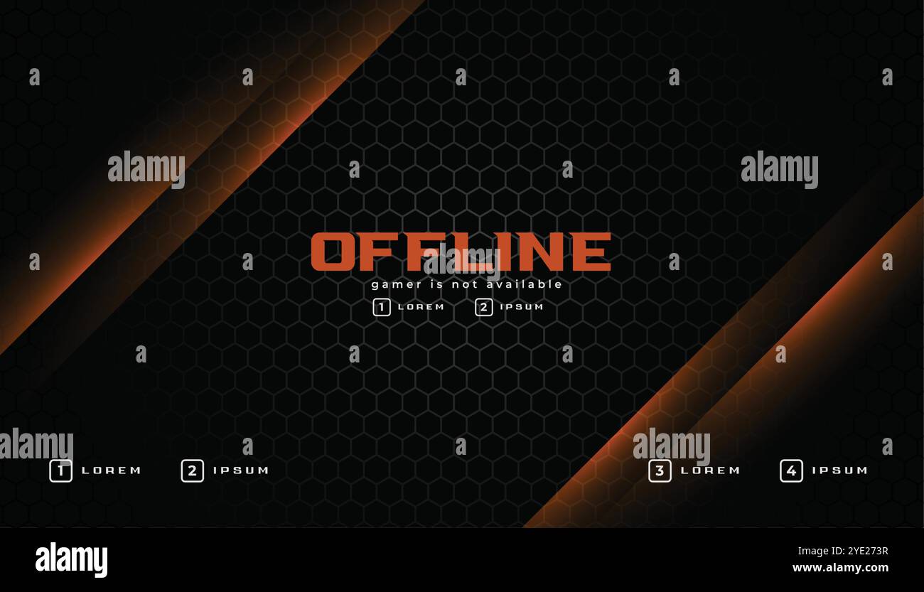 offline gaming banner with hexagonal black background Stock Vector ...