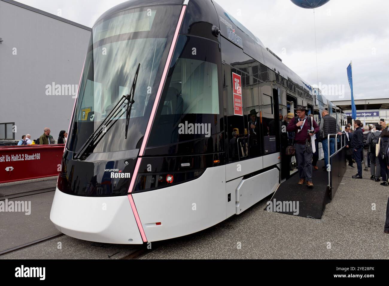 Hyundai Rotem Hydrogen powered tram at the world public transport show Innotrans, Berlin ...