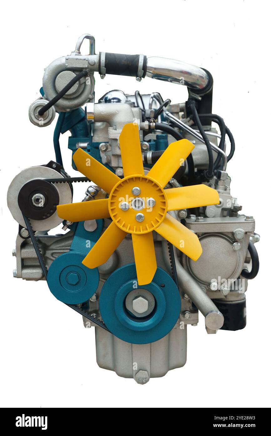 Diesel engine isolate. Motor tractor engine on empty background. High ...