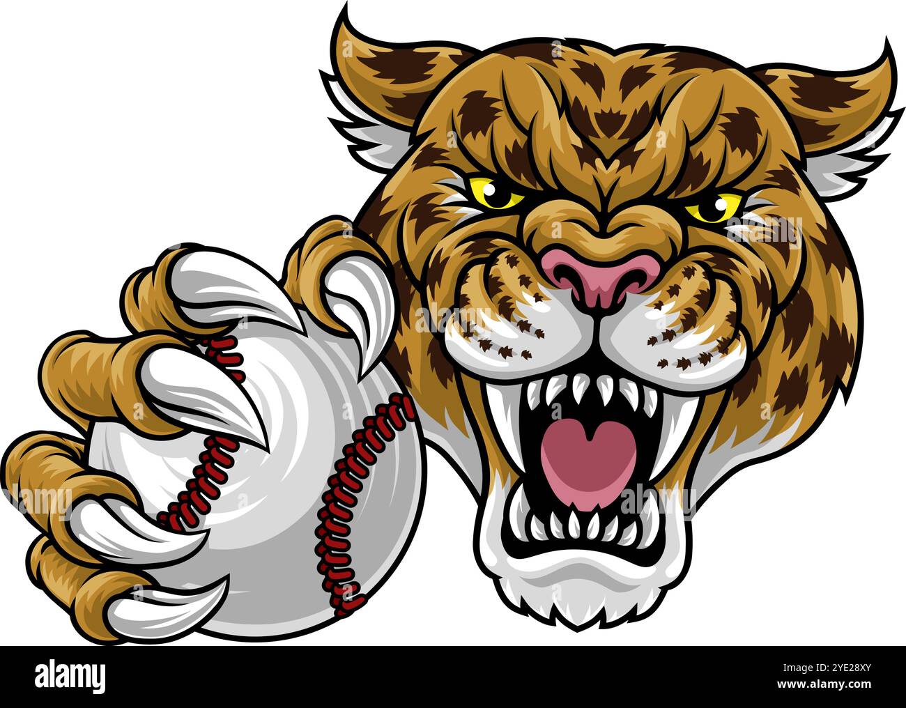 Jaguar Leopard Cheetah Panther Baseball Mascot Stock Vector Image & Art ...