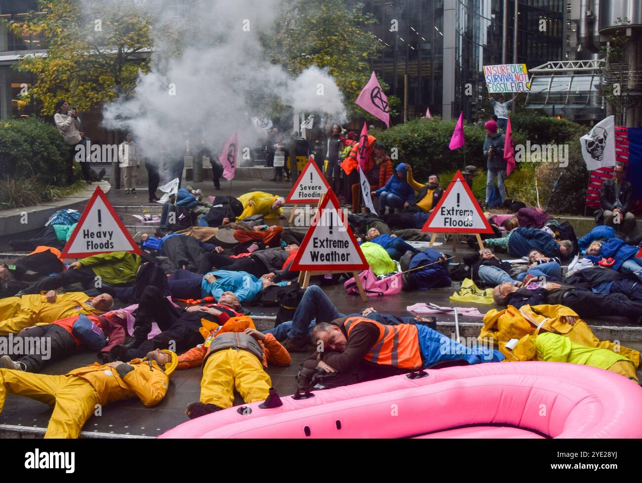 London, UK. 28th October 2024. Extinction Rebellion activists stage a ...