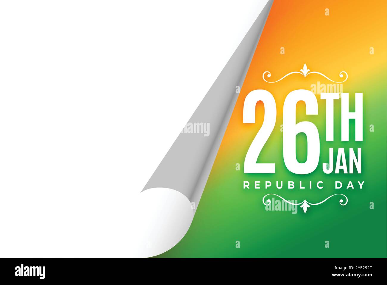 paper curl style indian republic day background with text space vector ...