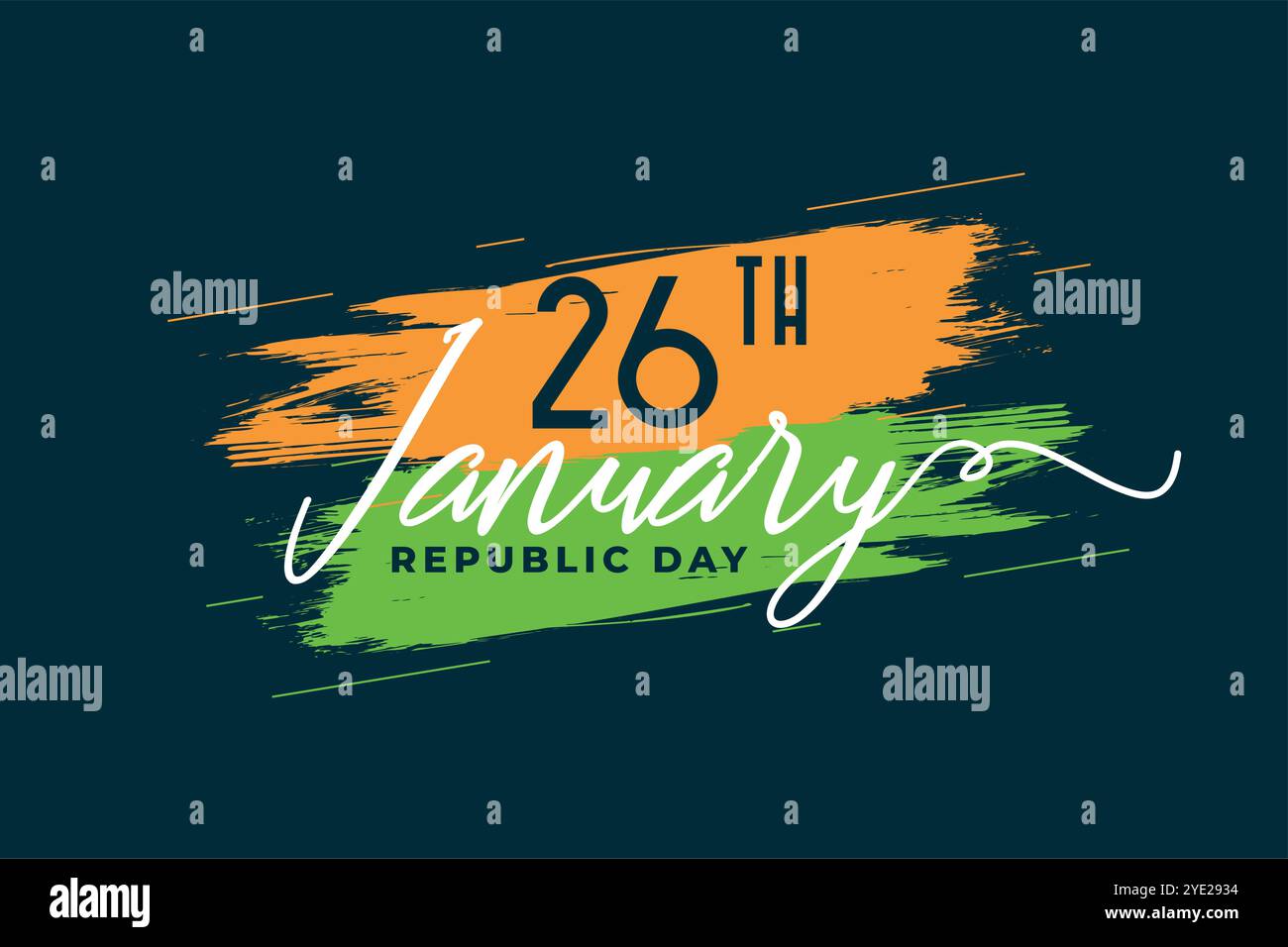 26th january republic day banner with grungy indian flag vector Stock ...