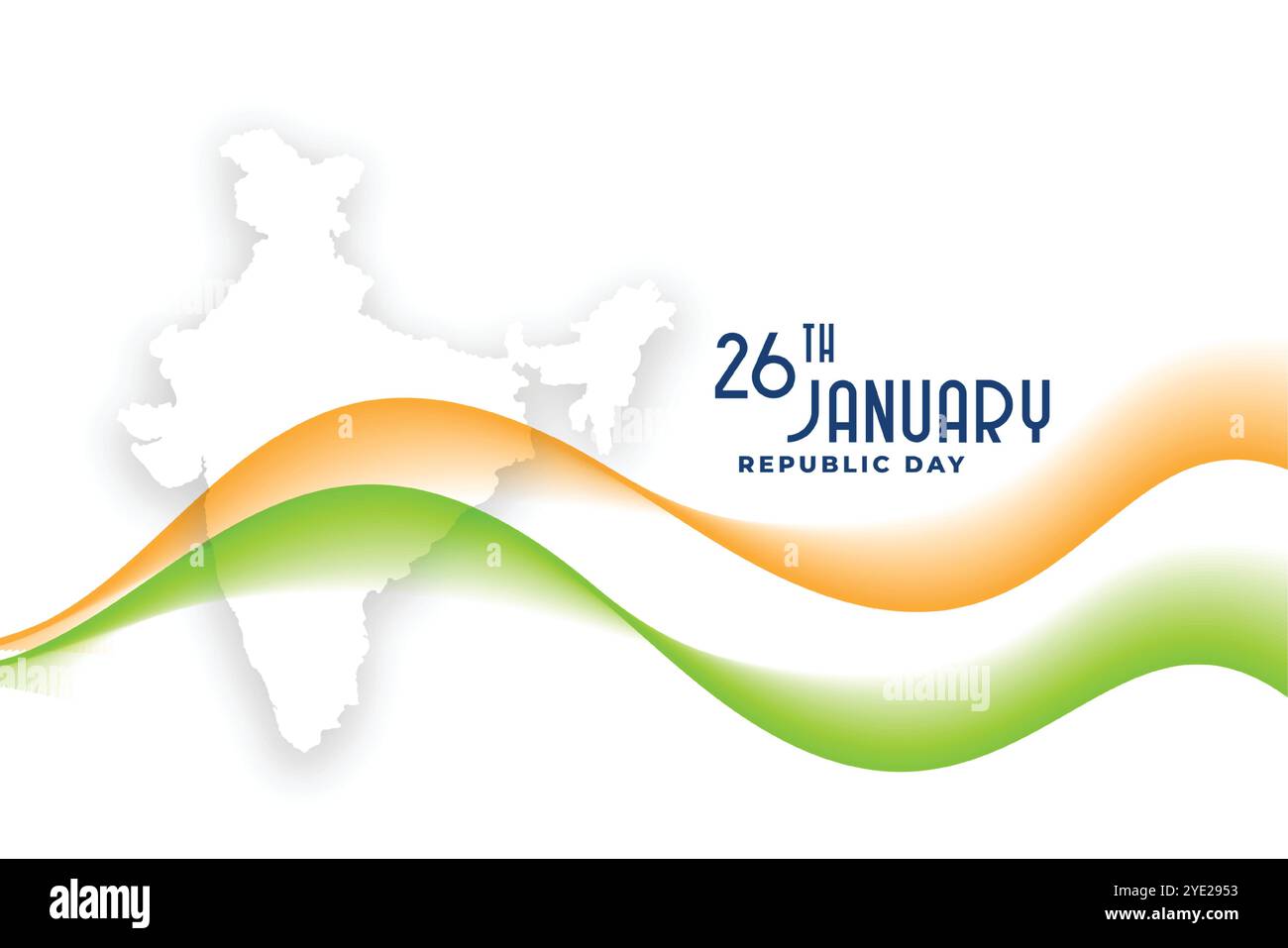 indian map with wavy flag for republic day celebration vector Stock ...