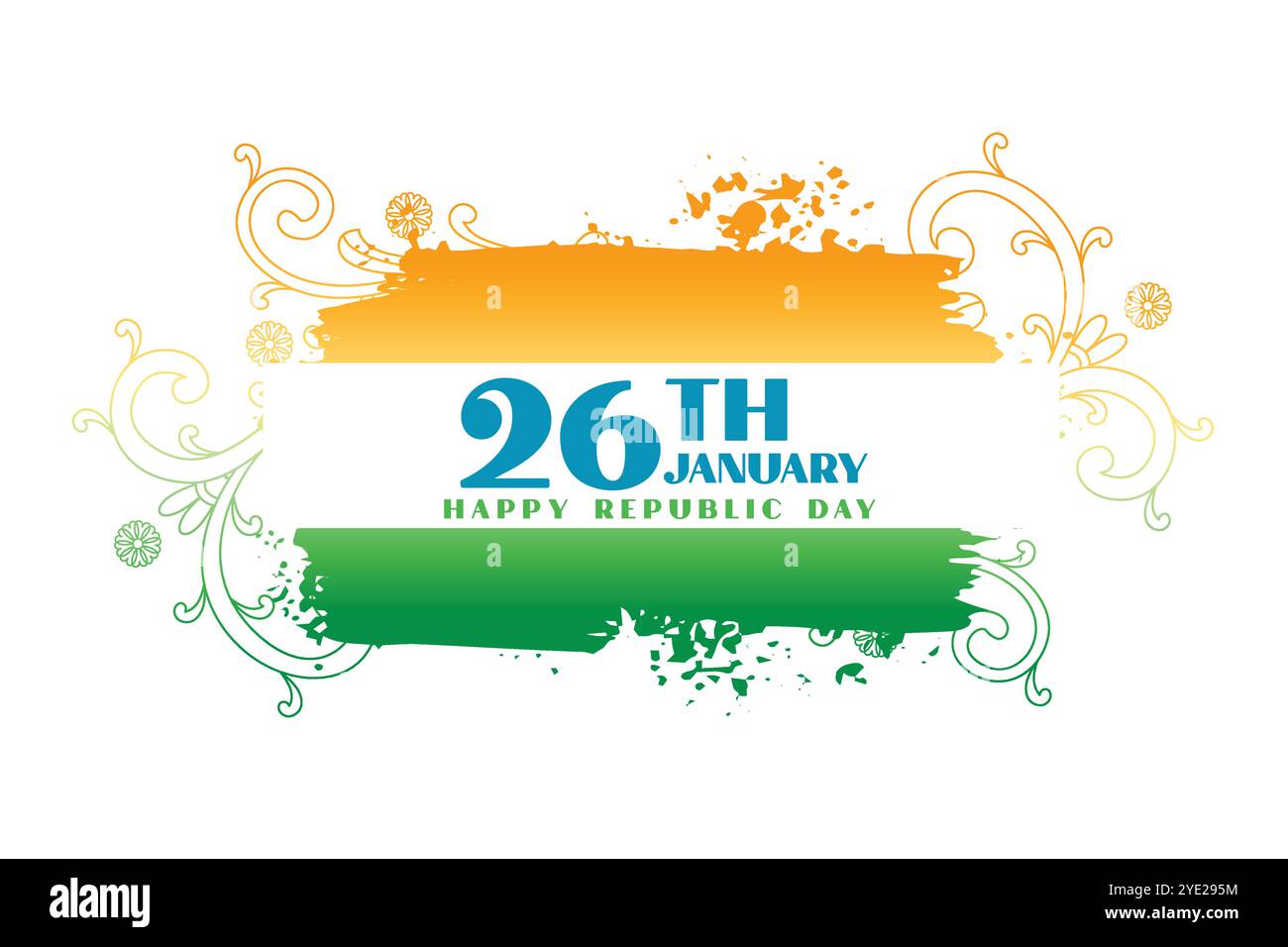 26th january republic day floral background with indian flag vector ...
