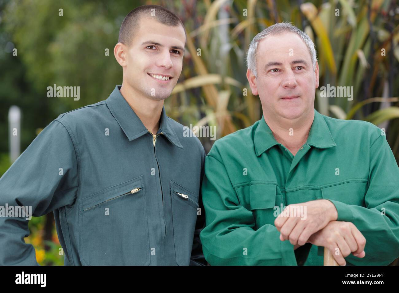 portrait of two gardeners outdoors Stock Photo - Alamy