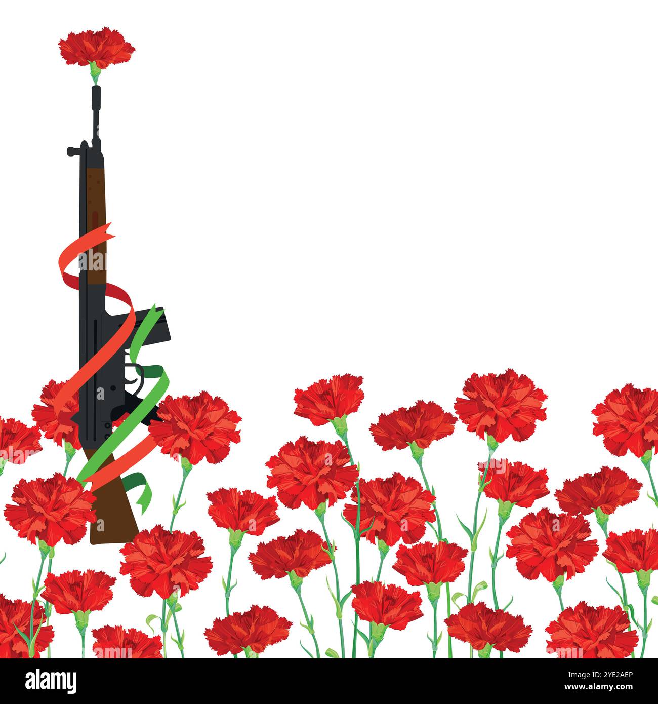 A festive composition for the Freedom Day of Portugal. A red carnation ...