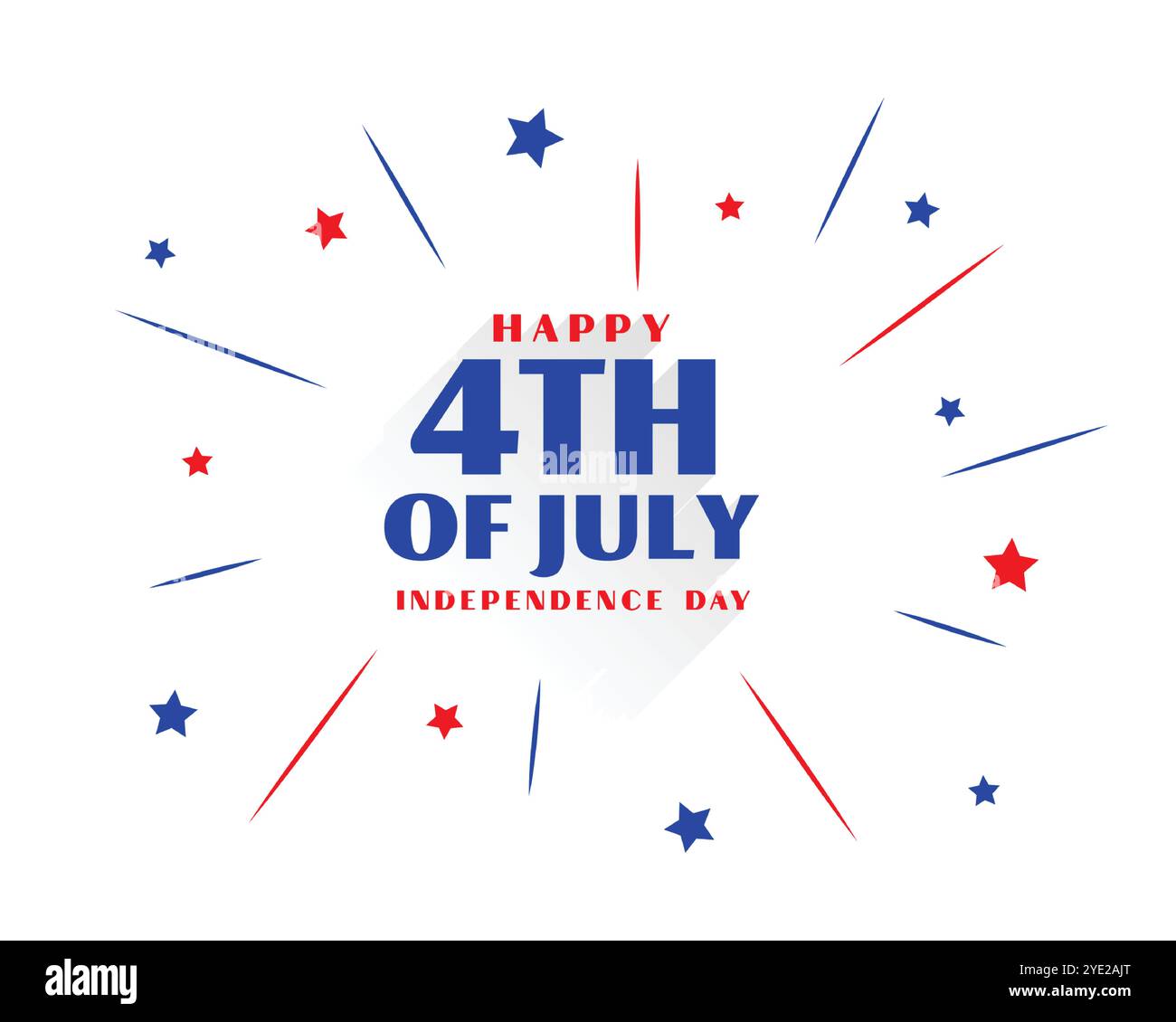 happy 4th of july with pop confetti effect on white background Stock ...
