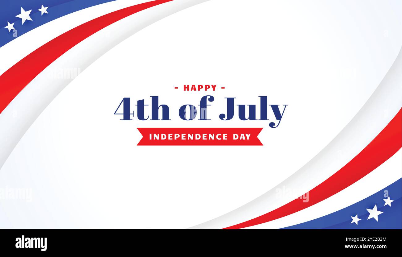 happy independence day united states of america in ribbon style Stock ...