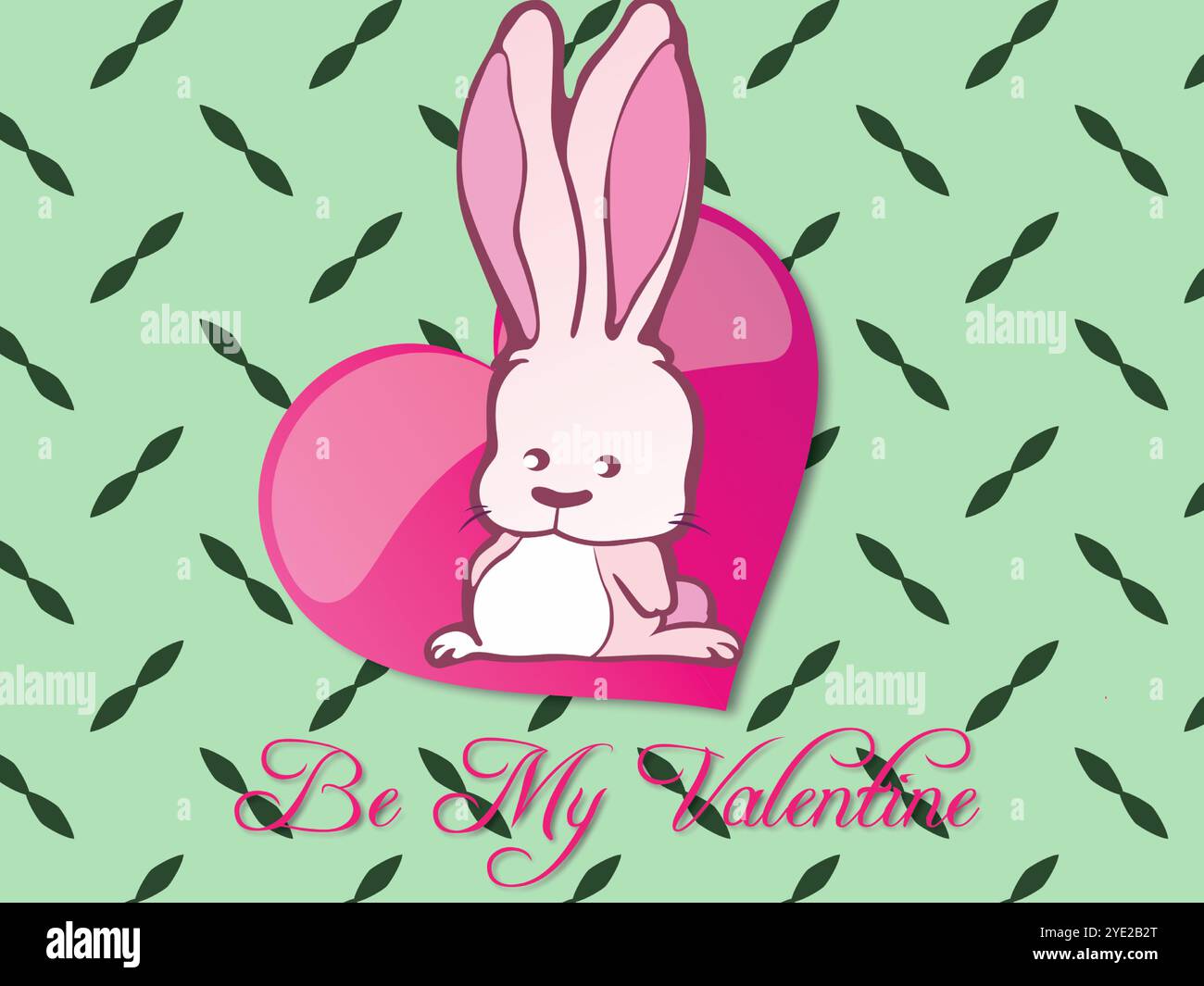 Rabbit is sitting in a heart. The rabbit is pink and the heart is pink ...