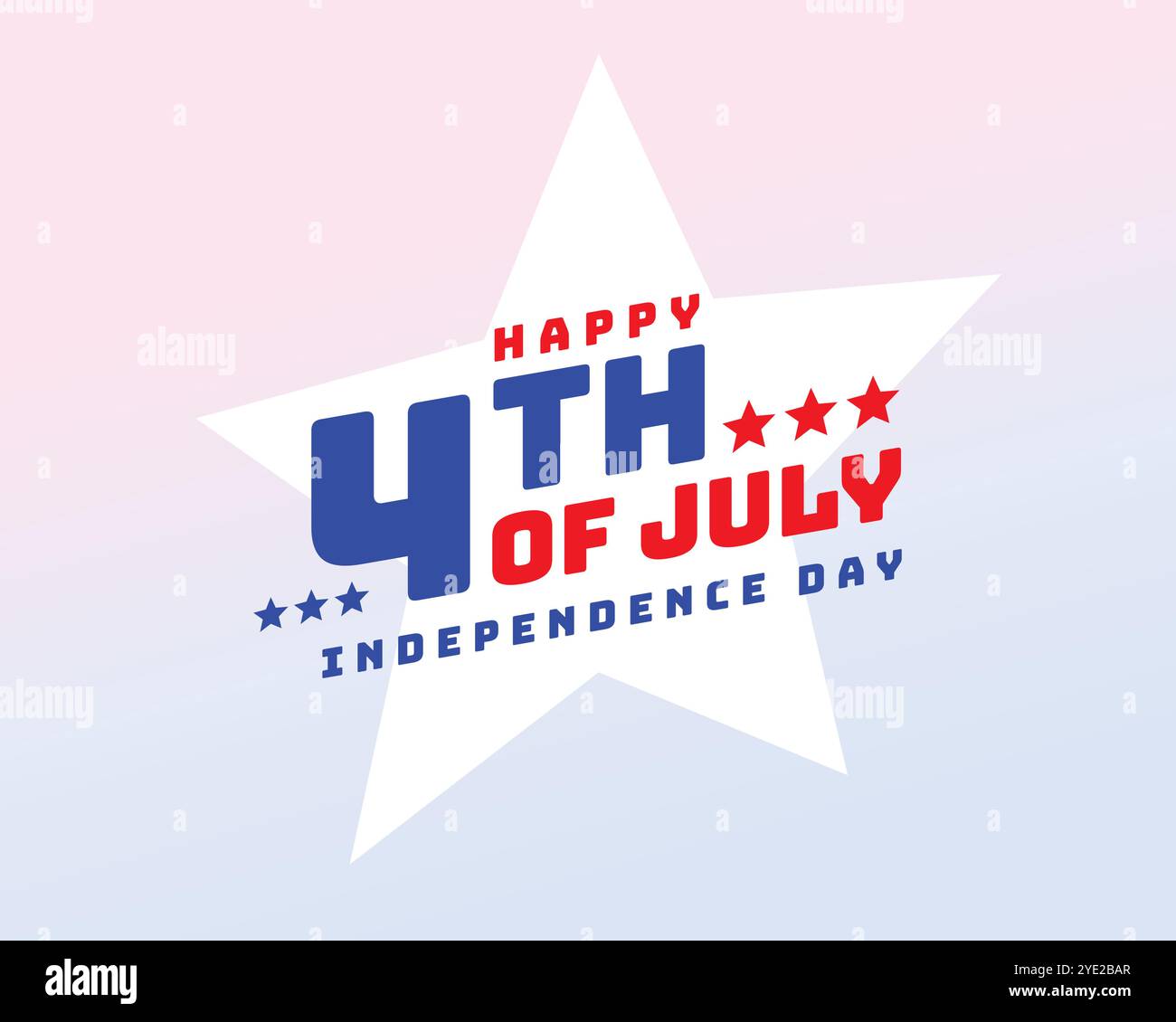 happy 4th of july in isolated style on star background Stock Vector ...