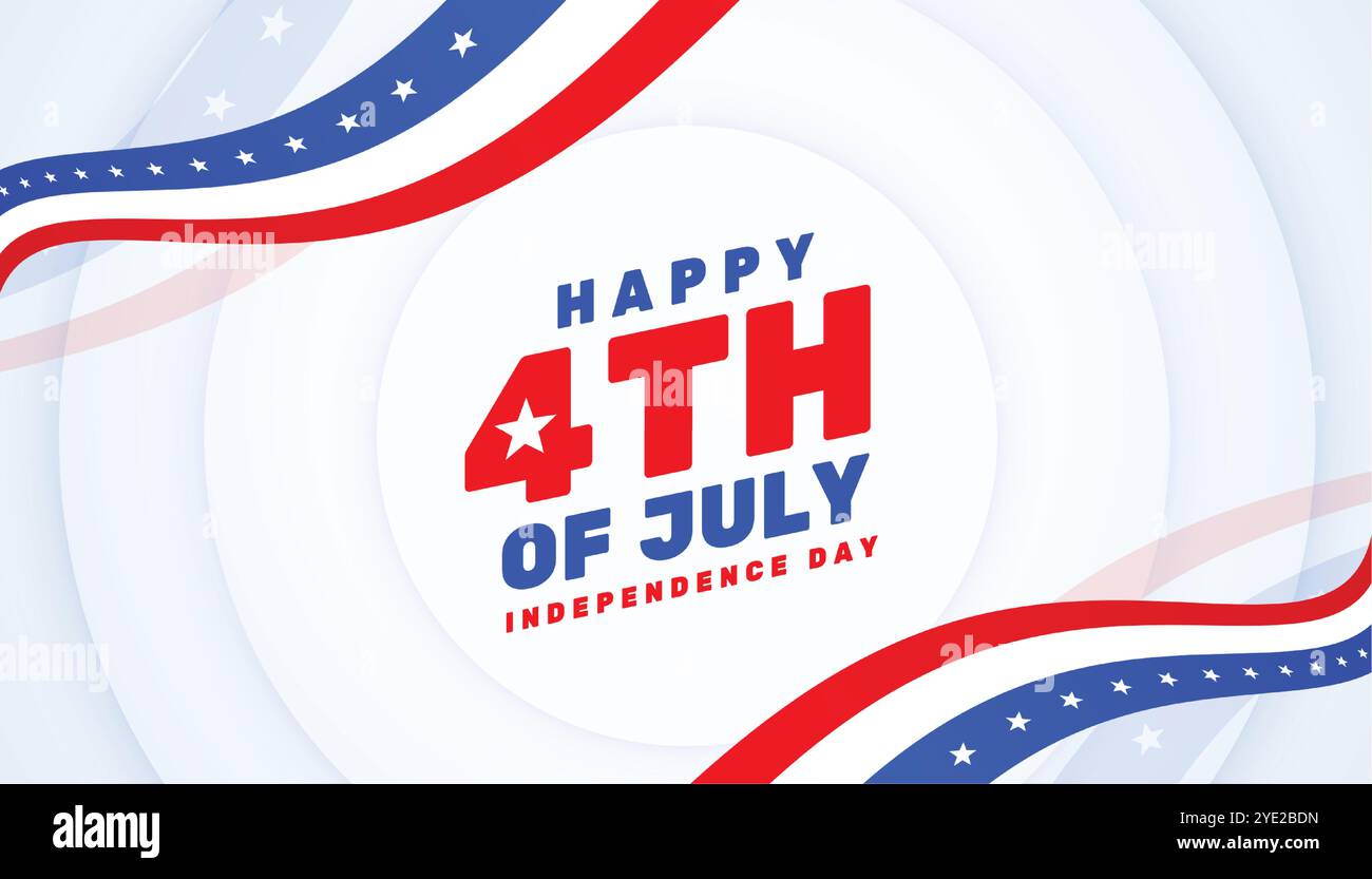 happy 4th of july independence day in unique wave style design Stock ...