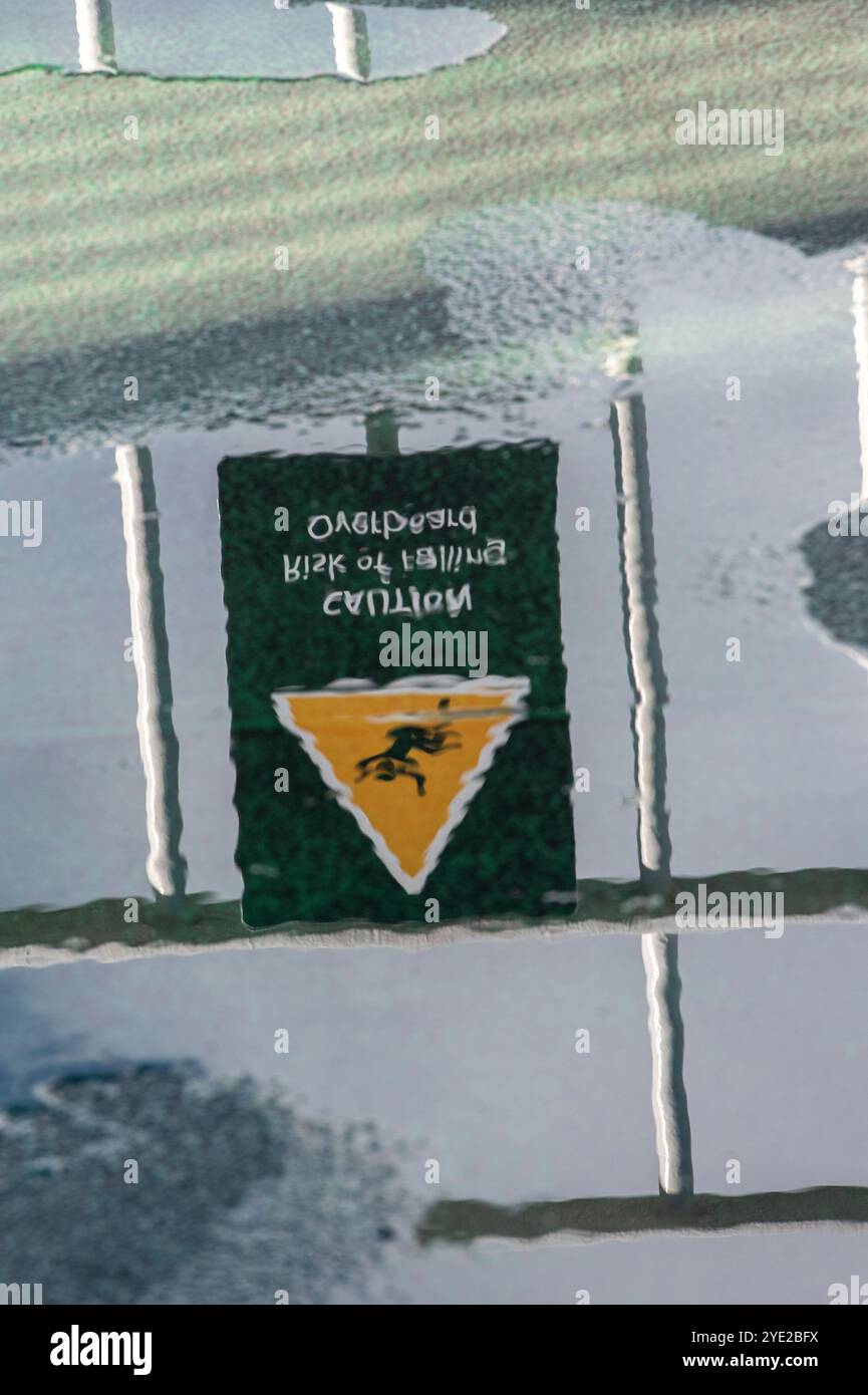 danger sign warning of the danger or hazard of falling overboard ...