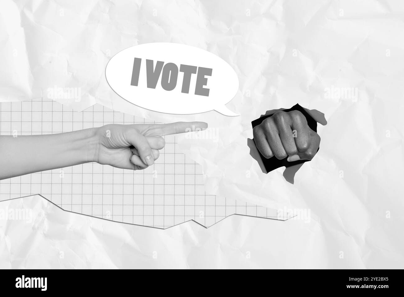 Composite trend artwork sketch image photo collage of vote choose ...