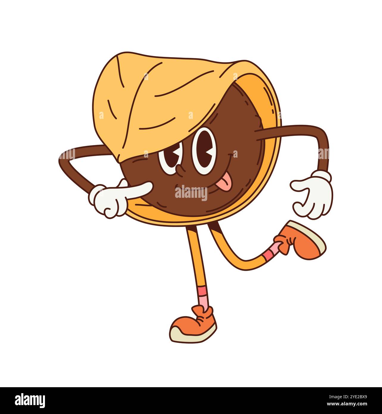 Retro cartoon groovy Japanese namagashi dessert character, vector funny ...