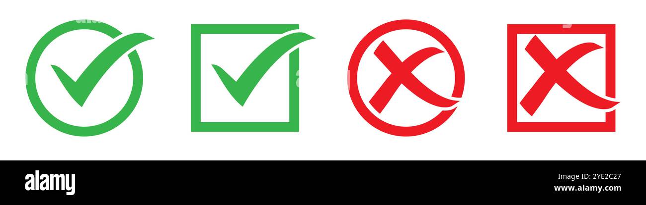 Check Mark, cross Icon Set. Vector Stock Illustration Stock Vector ...