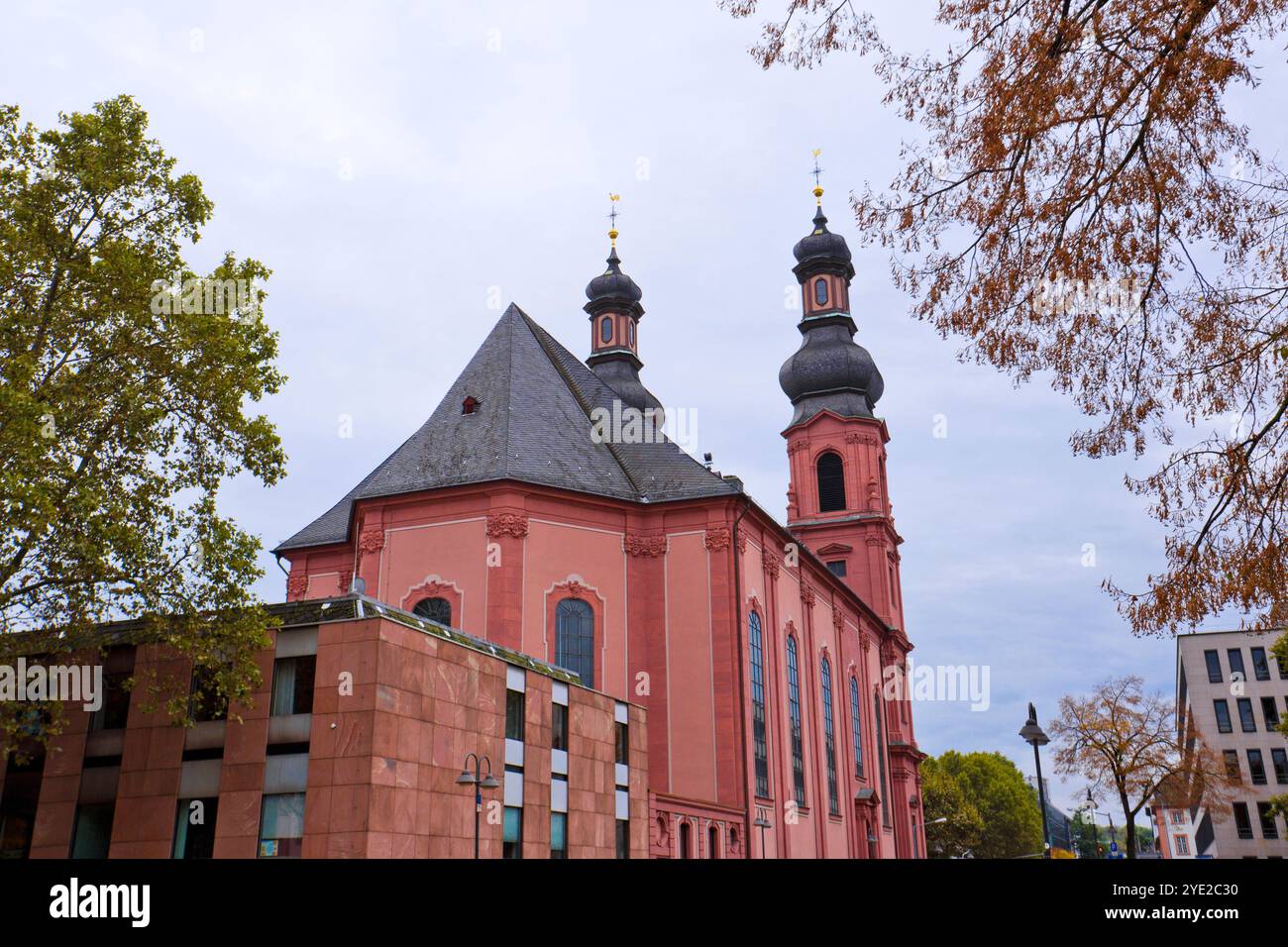 St.peter church in Mainz city, Germany. The baroque hall church of St ...