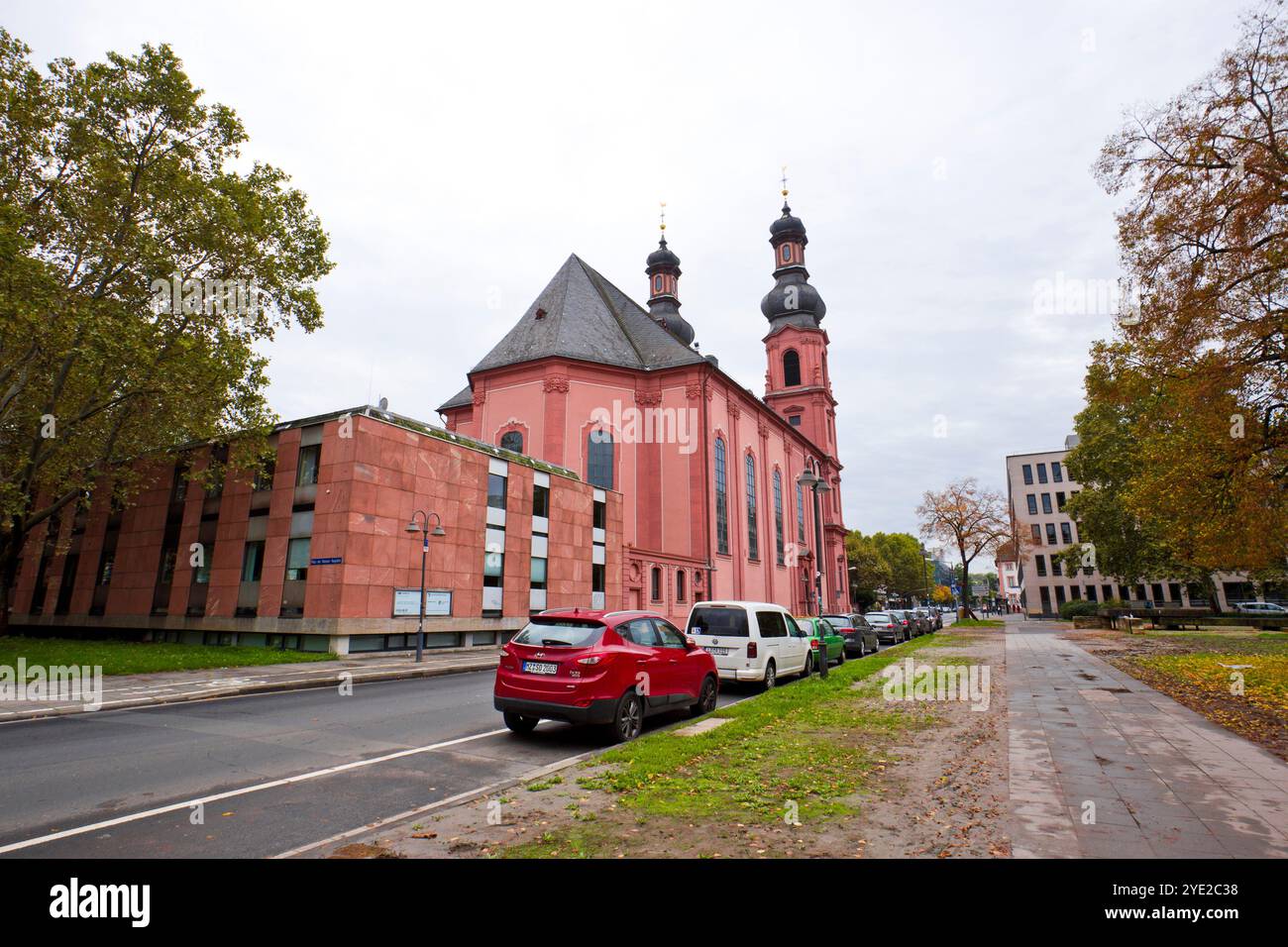 St.peter church in Mainz city, Germany. The baroque hall church of St ...