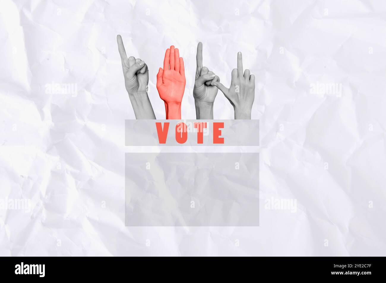 Composite trend artwork 3D sketch image photo collage of vote choose ...