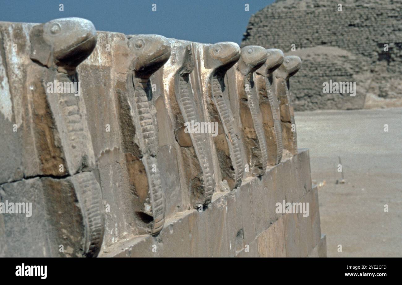 Cobra frieze of the Chapel of the South Tomb, Step Pyramid of Djoser ...